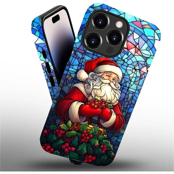 Compatible with iPhone 14 Pro Max Case, Christmas Santa Claus Glass ...