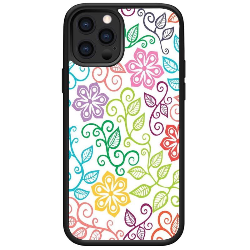 Compatible with iPhone 14 case Soft TPU Glossy Flower Pattern Phone ...