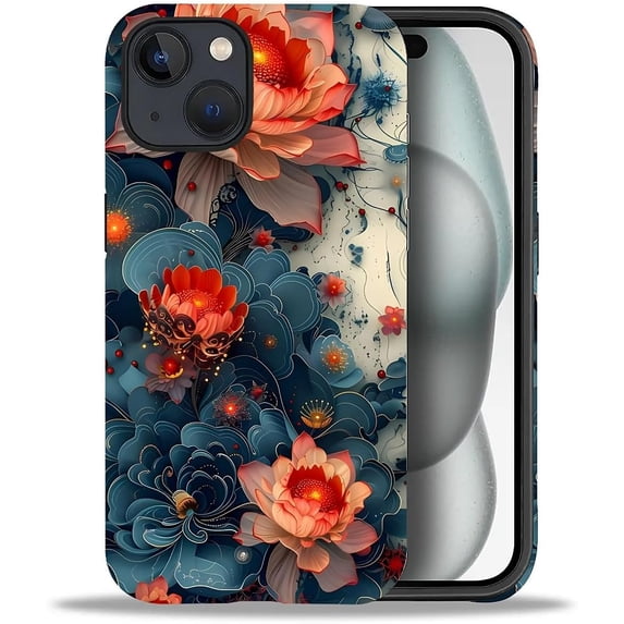 Compatible with iPhone 15 Plus Case, Gorgeous Lotus Flowers 2 in 1 ...