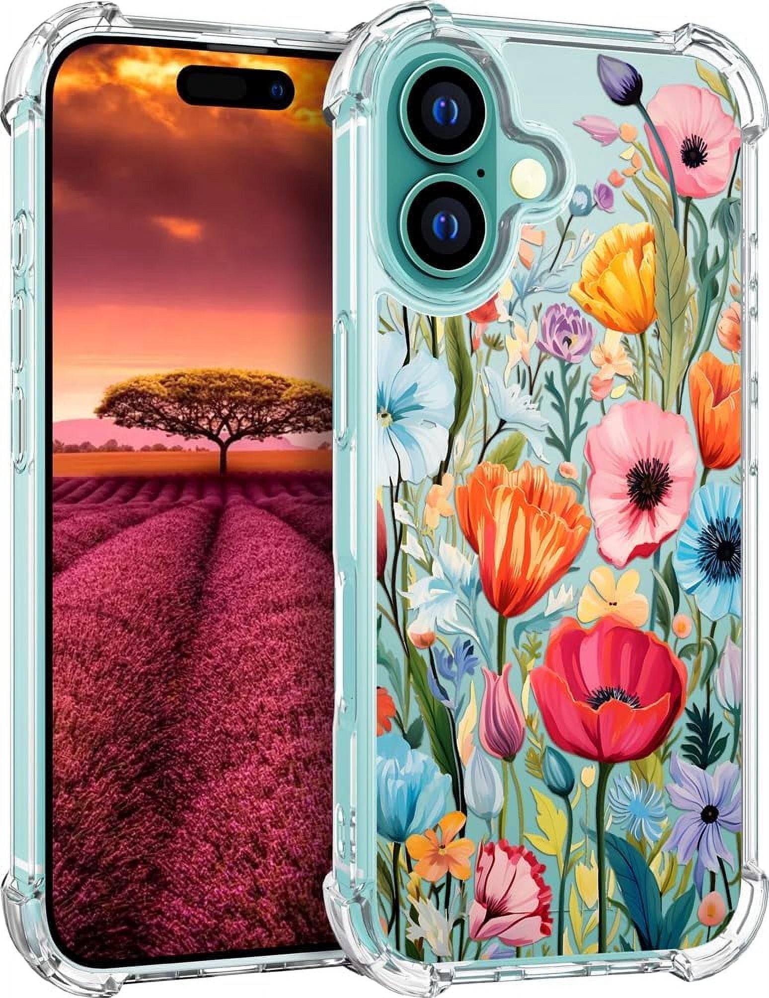 Compatible with iPhone 16 Case Cute Clear for Women,Cool Transparent ...