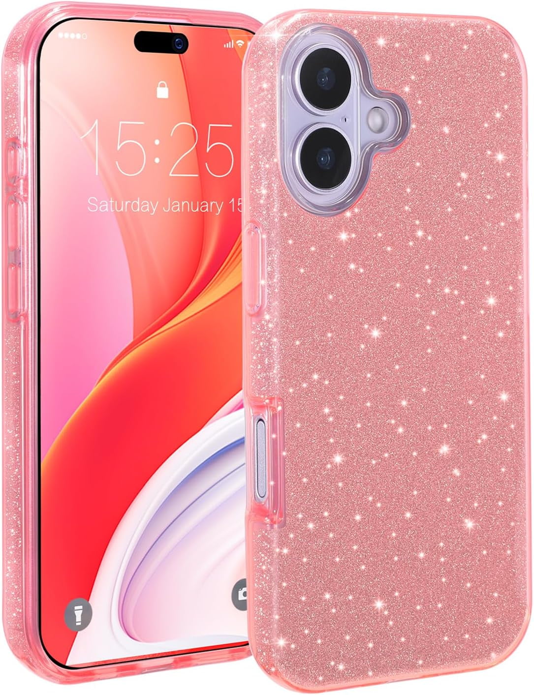 Compatible with iPhone 17 Case 6.3'' [2025], Glitter Bling Trendy ...