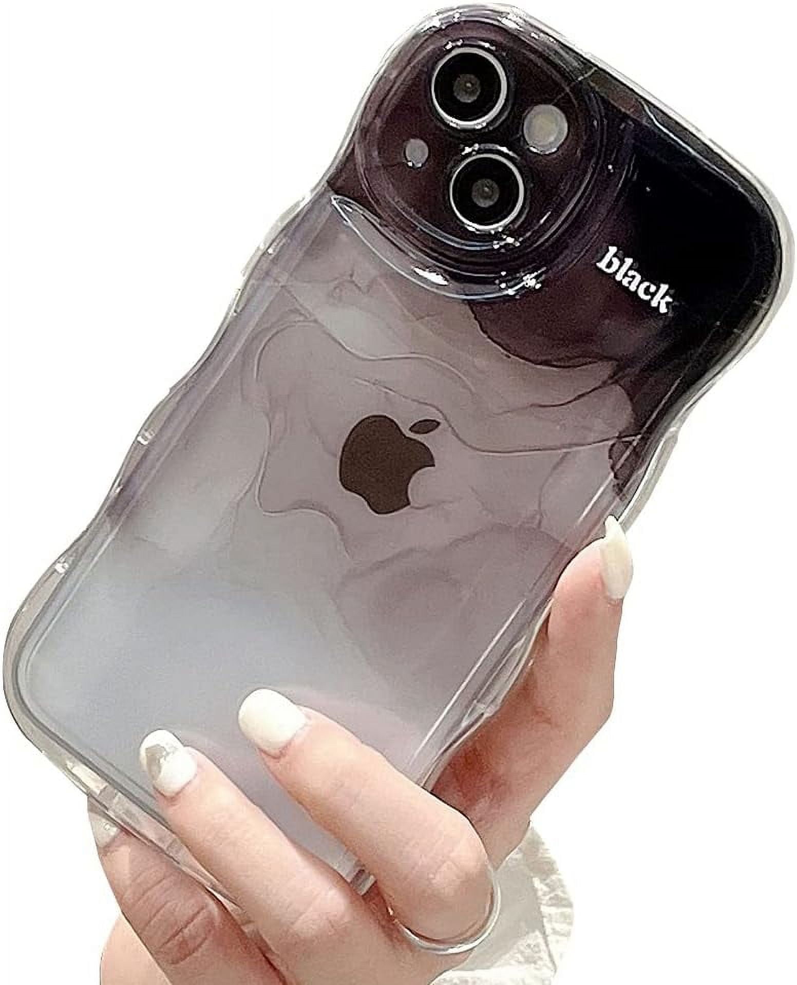 Compatible with iPhone Case,Gradient Color Curly Wave Frame Camera Lens ...