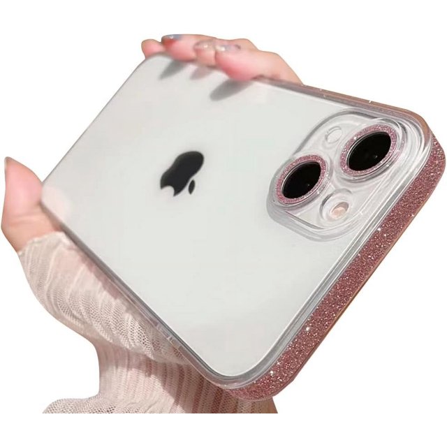 Compatible with iPhone Case,Transparent Glitter Sparkle Bling Camera ...