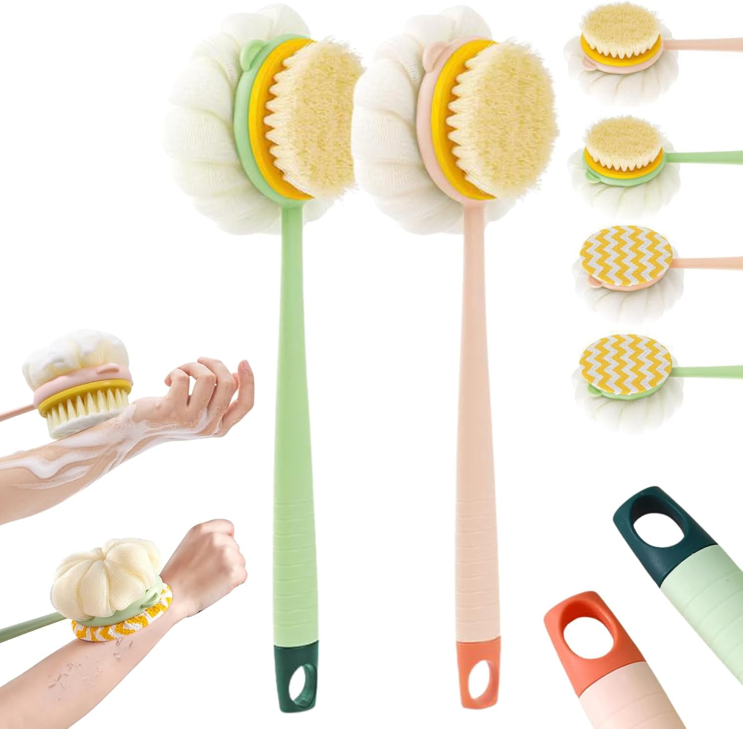 Competeend 2-in-1 Bath Scrubber & Back Brush, Competeend Back Scrubber ...