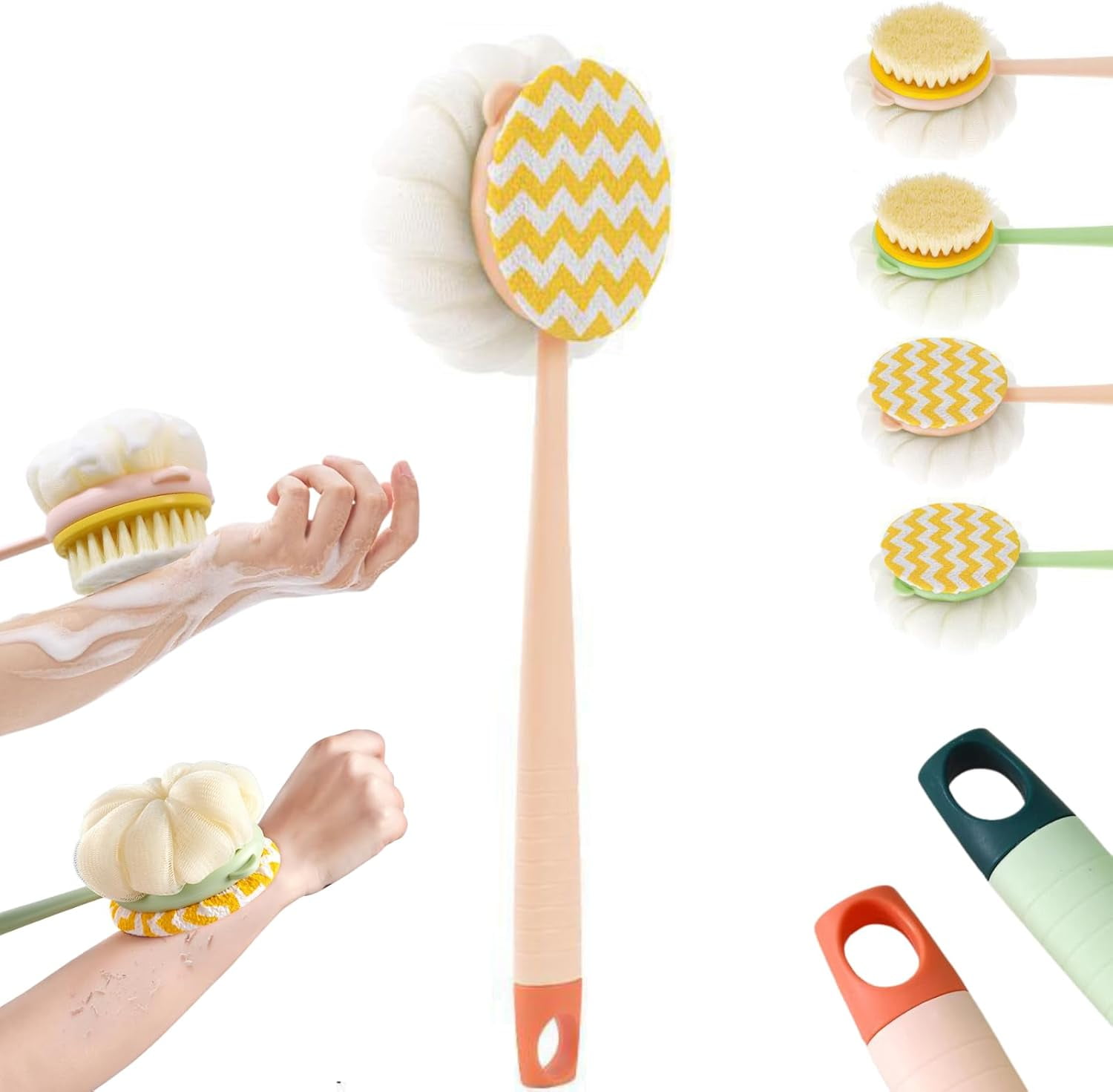 Competeend 2-in-1 Bath Scrubber & Back Brush, Competeend Back Scrubber ...