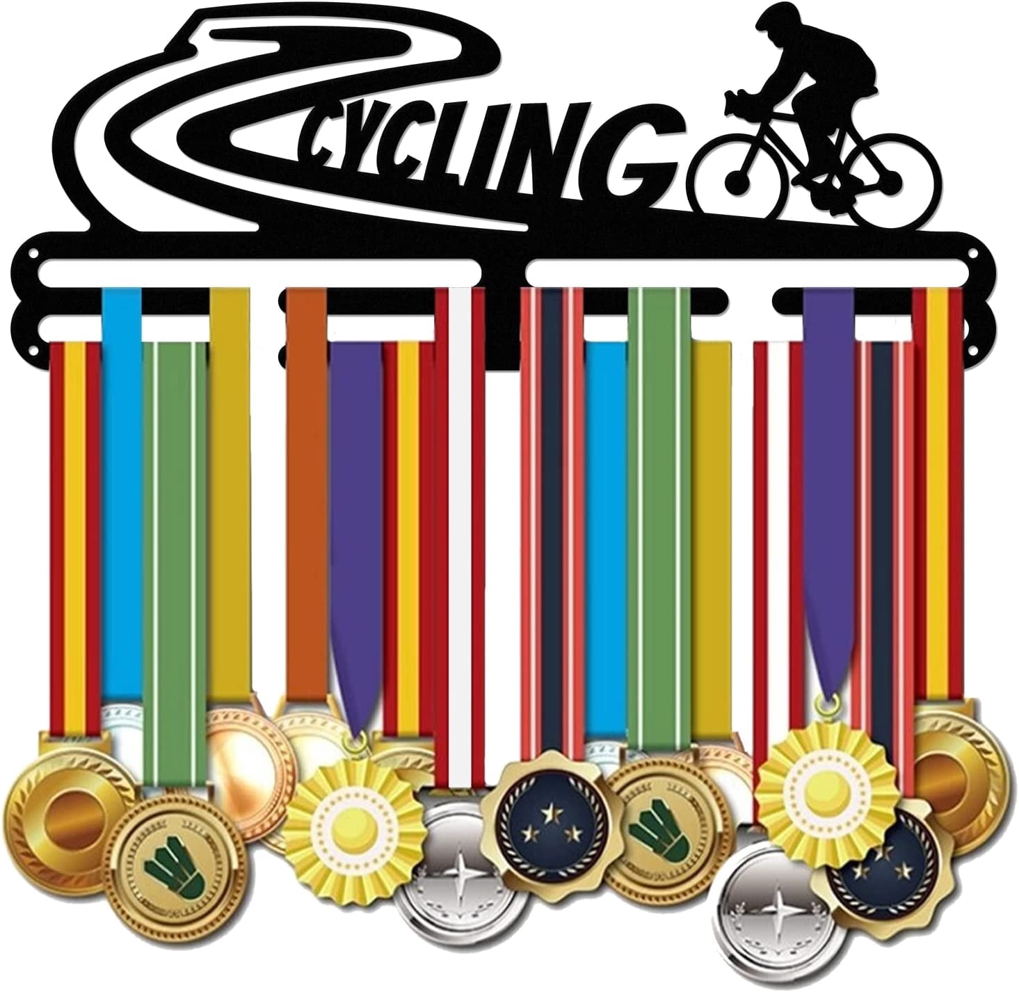 Cycling Themed Competition Medal Holder - Wall Hanging Display Frame ...