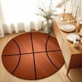 Competitive Basketball Court Round Rug 3ft Sports Texture Washable Area ...