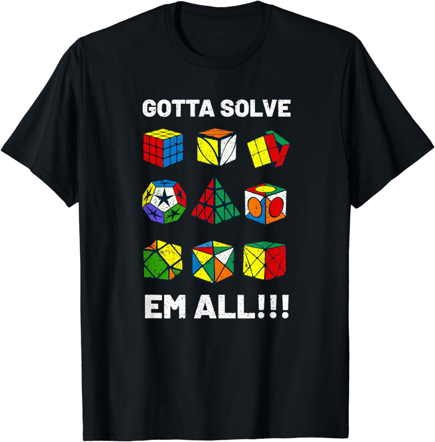 Competitive Puzzle Cube Gotta Solve Em All Speed Cubing T-Shirt ...