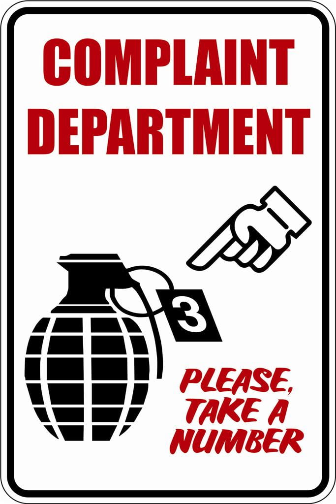 Complaint Department Picture Art Boys Bed Room Sign - Peel & Stick ...