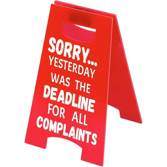 Complaint Sign Unique Office Decor Humor Cubicle Red Desk Sign for Boss ...