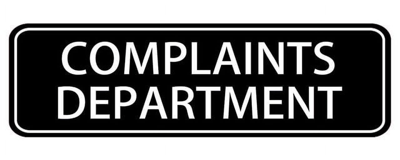 Complaints Department Acrylic Sign For Office Door Wall Home And ...