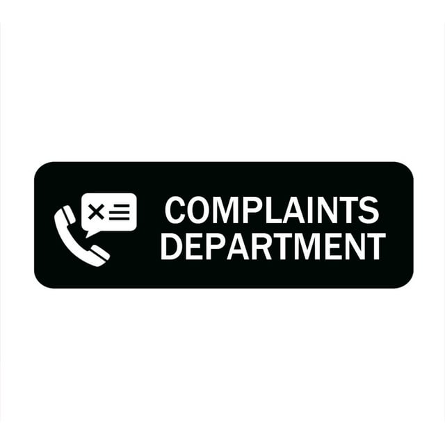 Complaints Department Sign, 10 X 3 Inch Acrylic Plastic Sign With ...