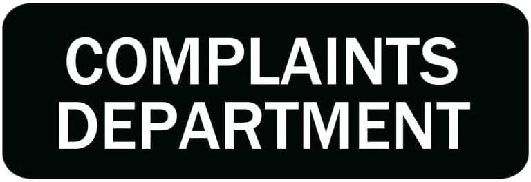 Complaints Department Sign Acrylic Sign Informative Signs With Symbols ...