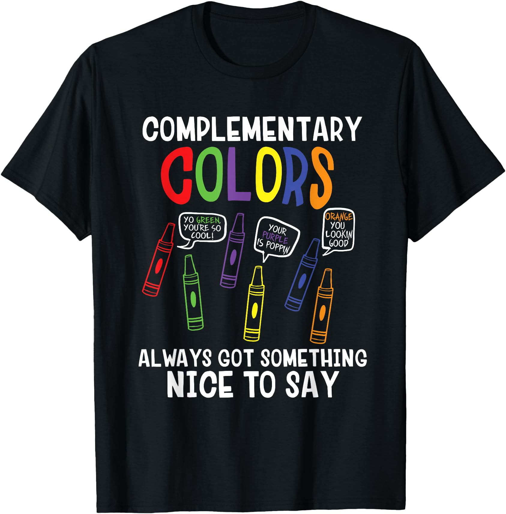 Complementary Colors Funny Pun Artist Art Teacher T-Shirt,Navy Blue ...