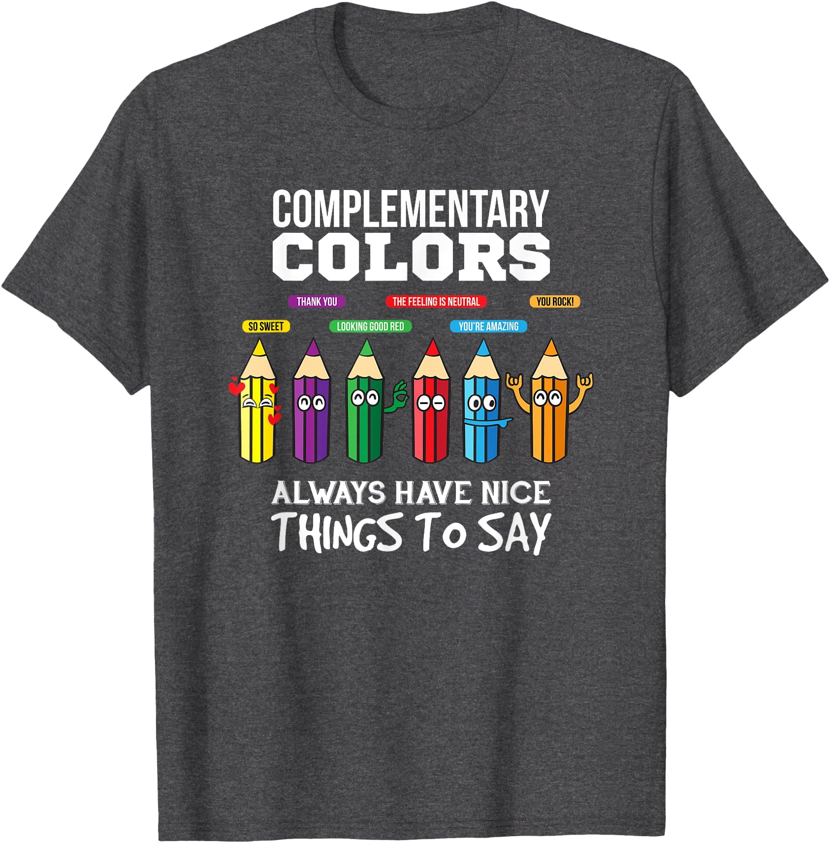 Complementary Colors Pun Artist Art Teacher Softstyle Unisex T-Shirt ...