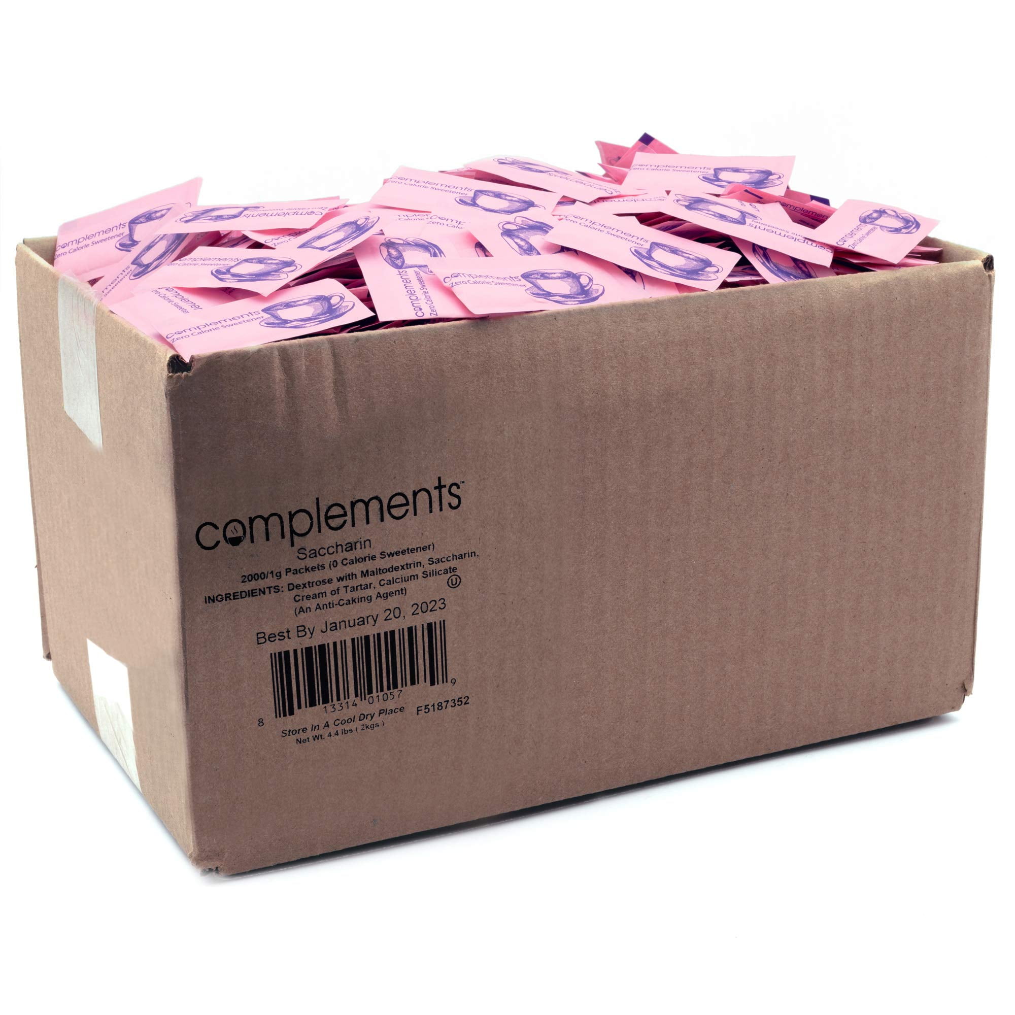 Complements Zero Calorie Saccharin IEF31 Pink Sweetener Packets, 2000 ...