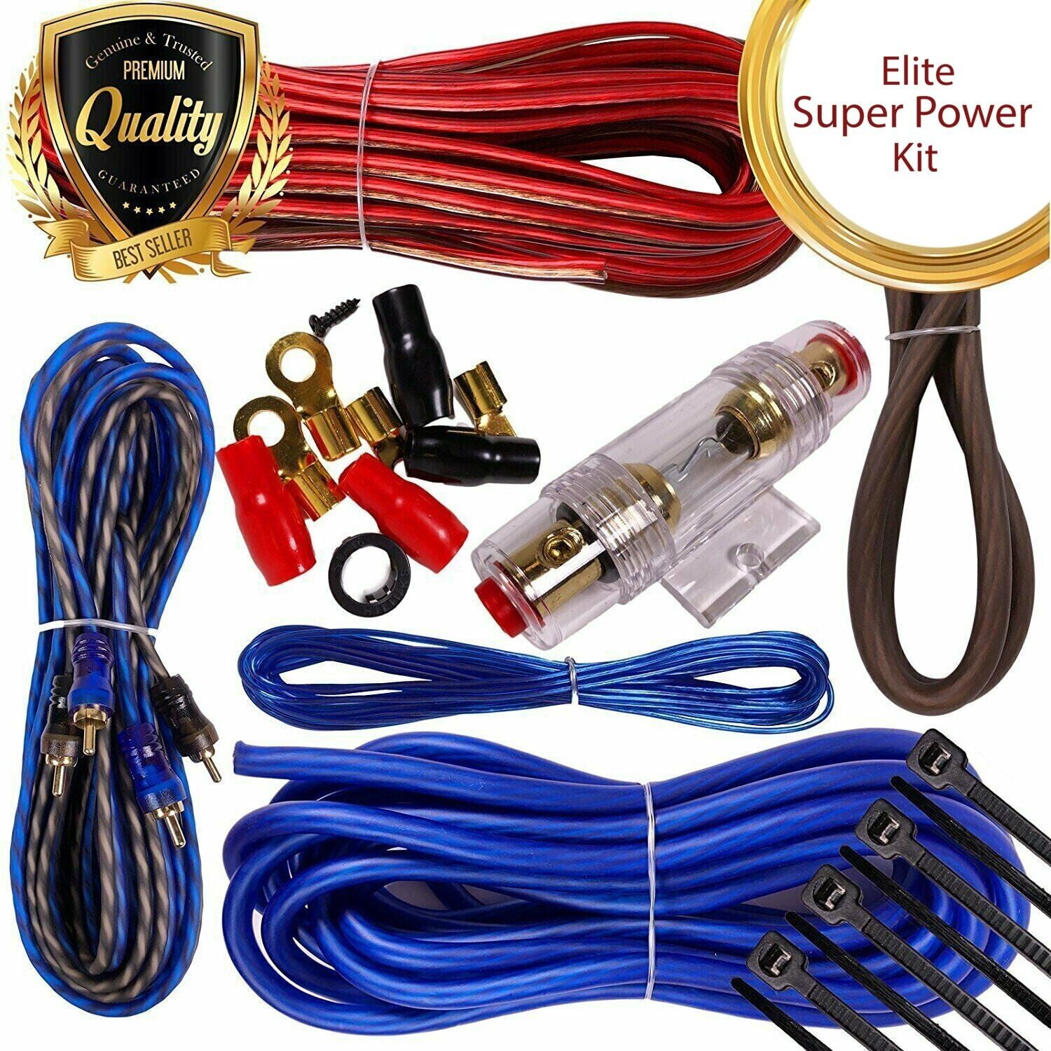 Complete 1000W 8 Gauge Car Amplifier Installation Wiring Kit Amp PK2 8 ...