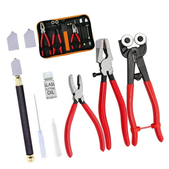 Complete 10pc Manual Glass Cutter Set For Bottles Tiles Precise Craft ...