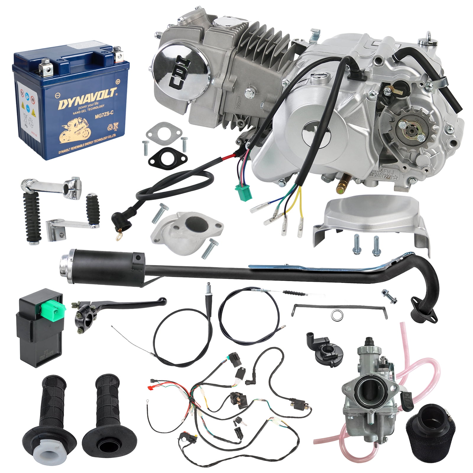Complete 140cc Engine Motor Kit Manual Clutch Electric Start 4 Speed ...