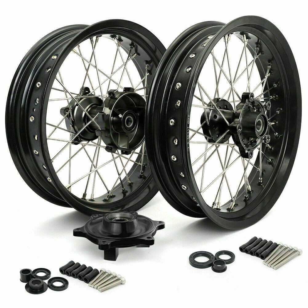 Complete 17" x 3.5" Front & 17" x 4.25" Rear Wheels Cush Drive Set for ...