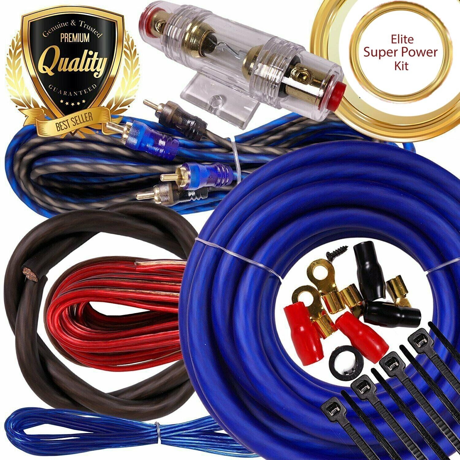 Complete 2000W 4 Gauge Car Amplifier Installation Wiring Kit Amp PK2 4 ...