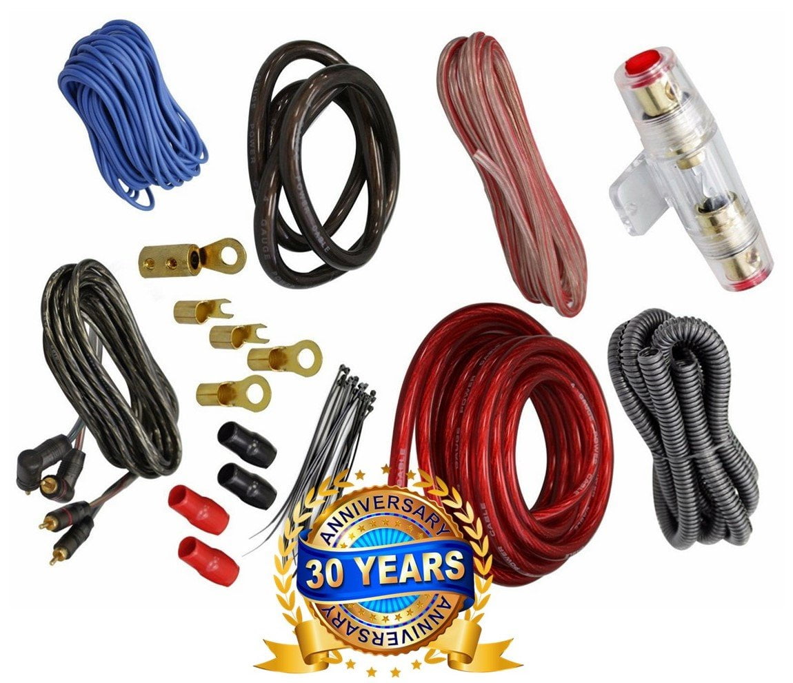 Complete 2500W 4 Gauge Car Amplifier Installation Wiring Kit Amp 4Ga ...