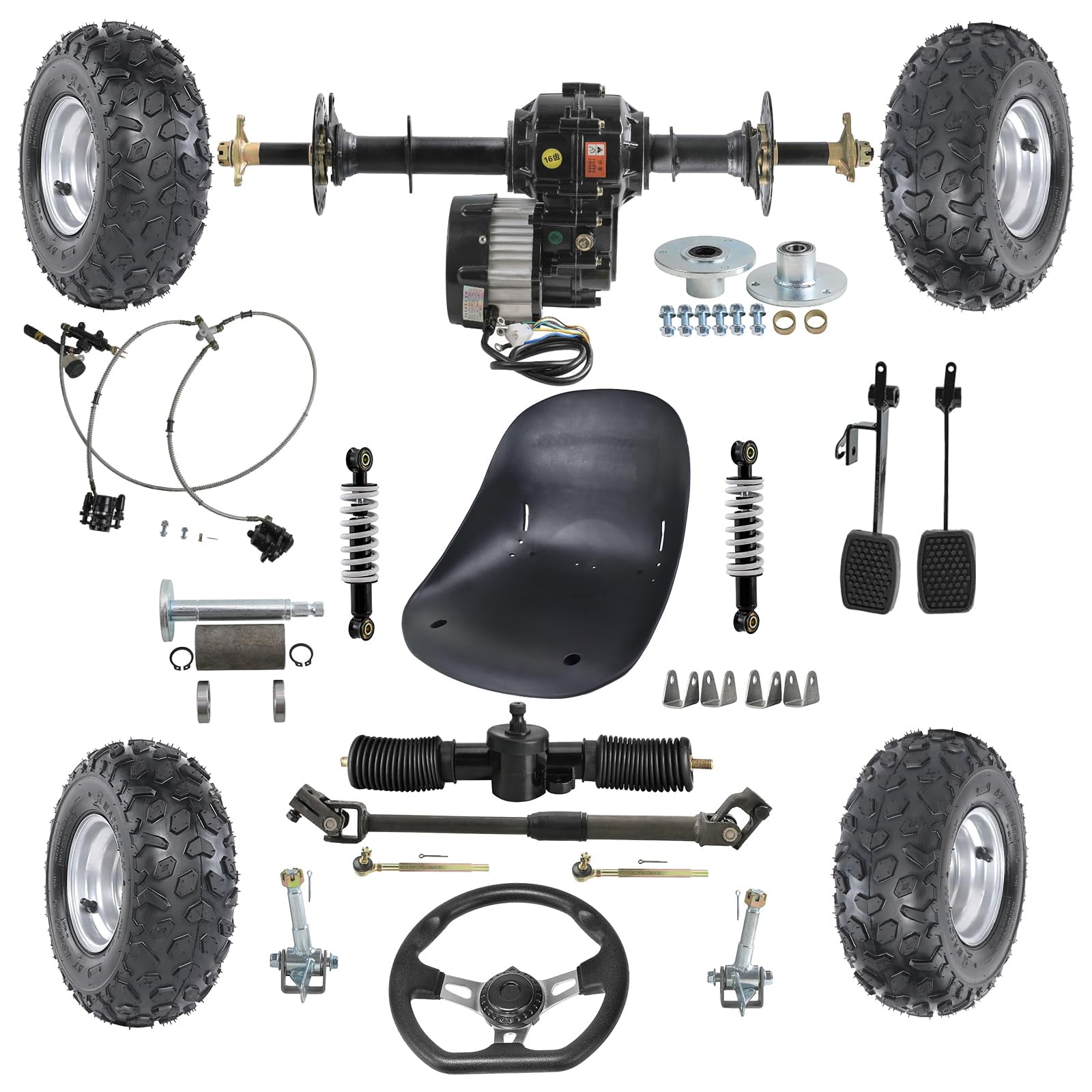 Complete 30" Rear Axle Kit & 6" Wheels & 48V 1000W Motor Differential ...
