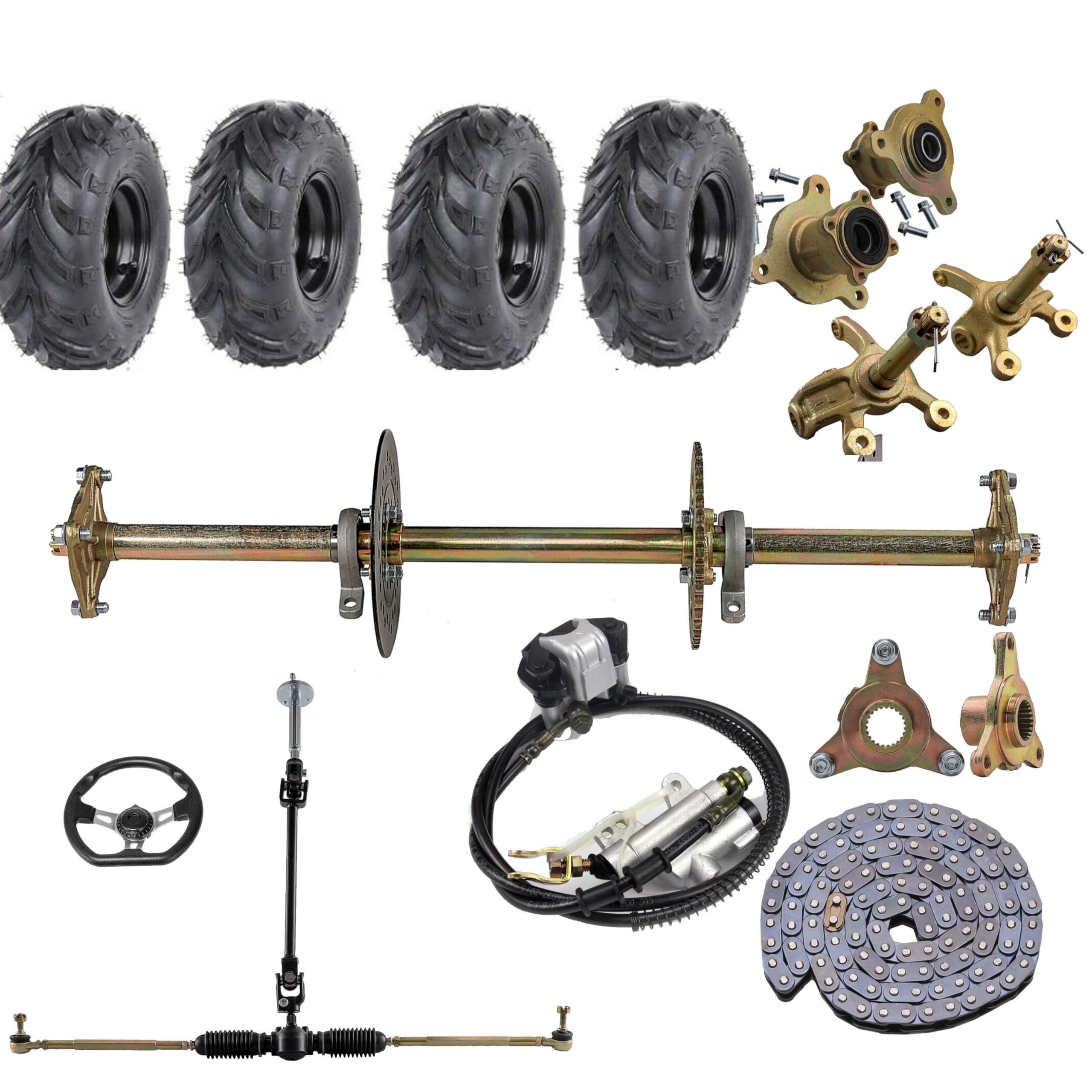 Complete 32-Inch Rear Axle Kit, DIY Go-Kart Live Axle for ATVs, Quads ...