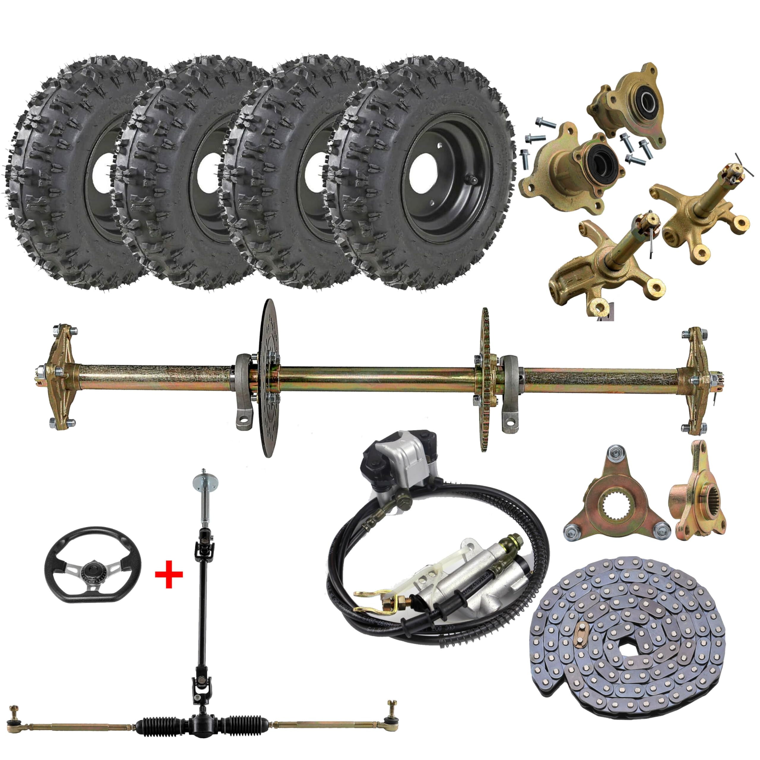 Complete 32-Inch Rear Axle Kit, DIY Go-Kart Live Axle for ATVs, Quads ...