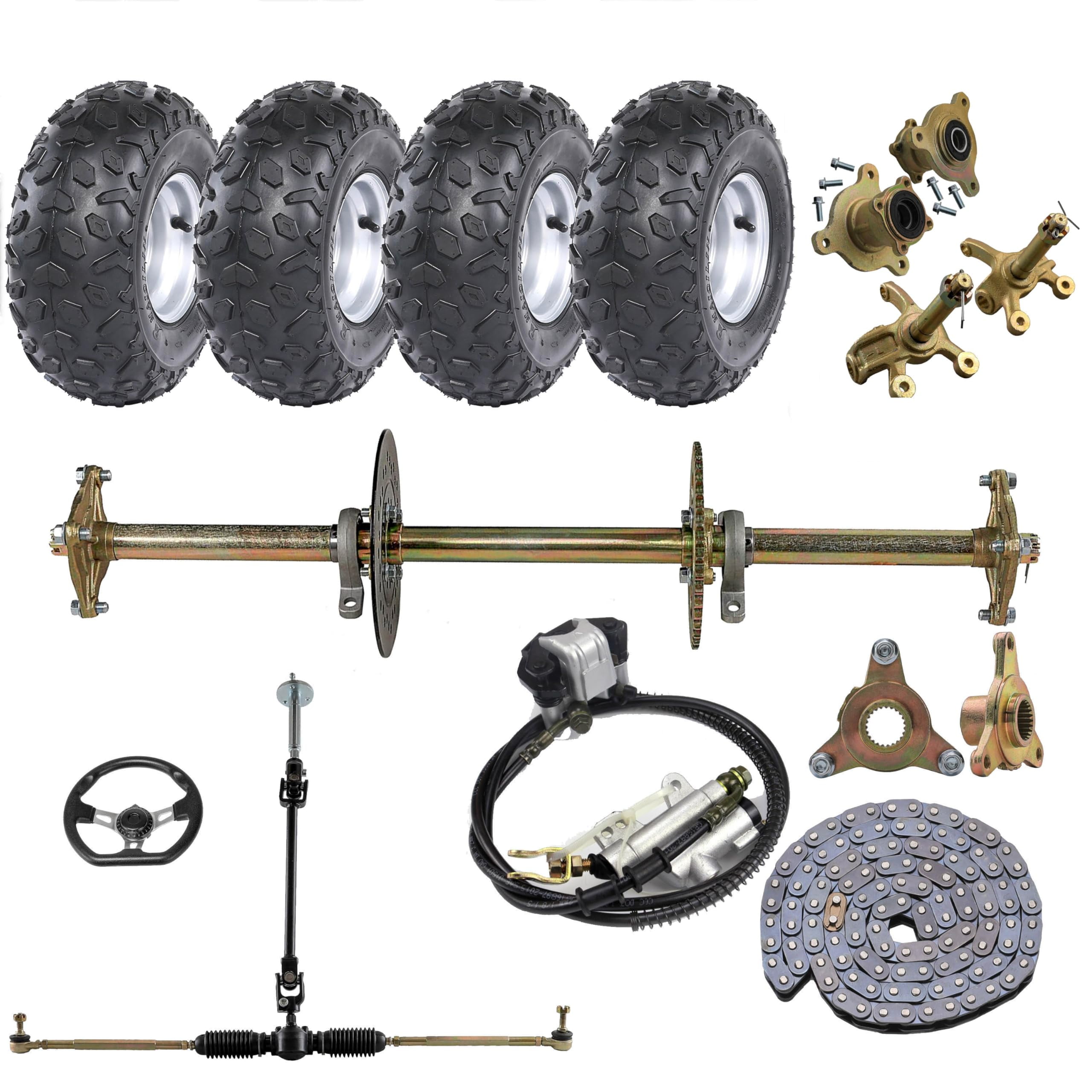 Complete 32-Inch Rear Axle Kit, DIY Go-Kart Live Axle for ATVs, Quads ...