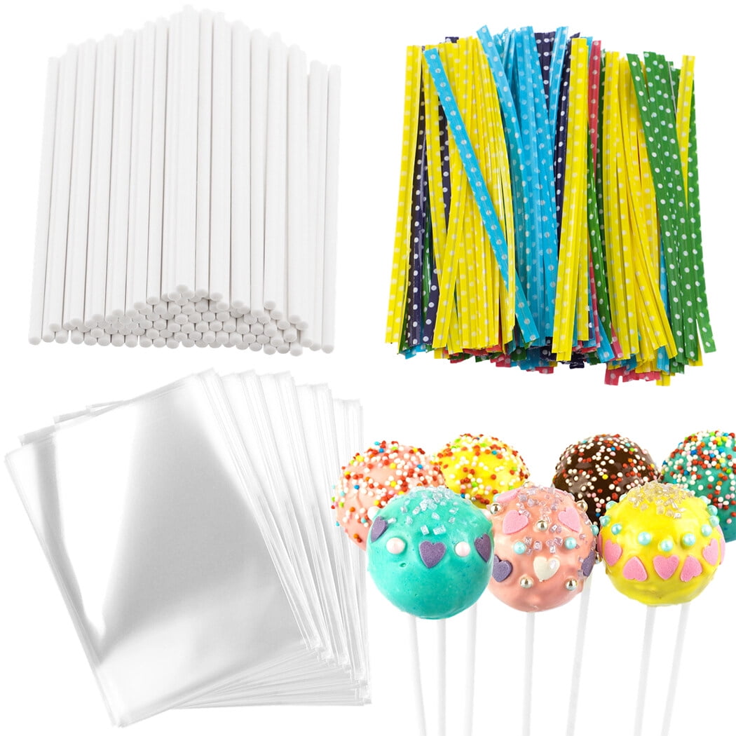 Complete 320-Piece Cake Pop & Lollipop Kit - Includes Bags, Sticks ...
