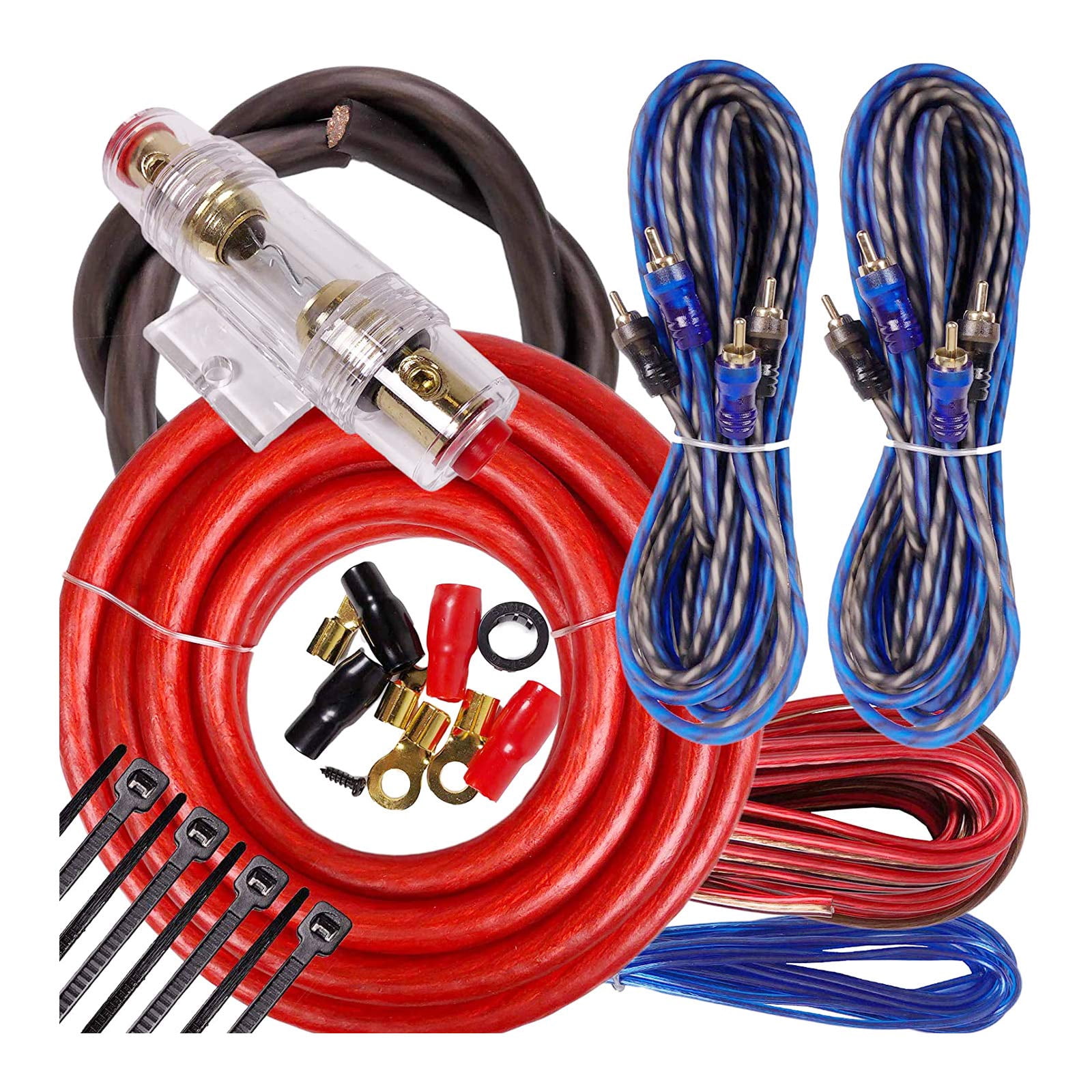 Complete 4 Channels 2000W Gravity 4 Gauge Amplifier Installation Wiring ...