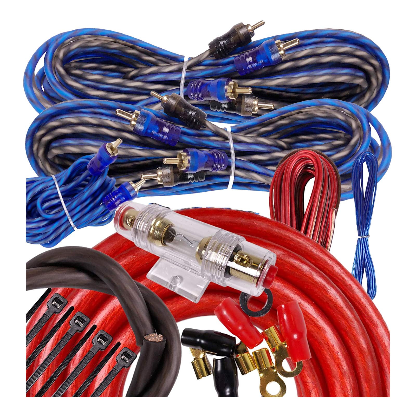 Complete 5 Channels 2500W Gravity 4 Gauge Amplifier Installation Wiring ...