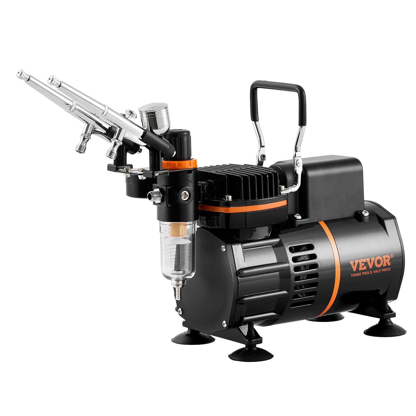 Complete Airbrush Kit with Dual Fan Compressor, 3 Airbrushes, Holder ...