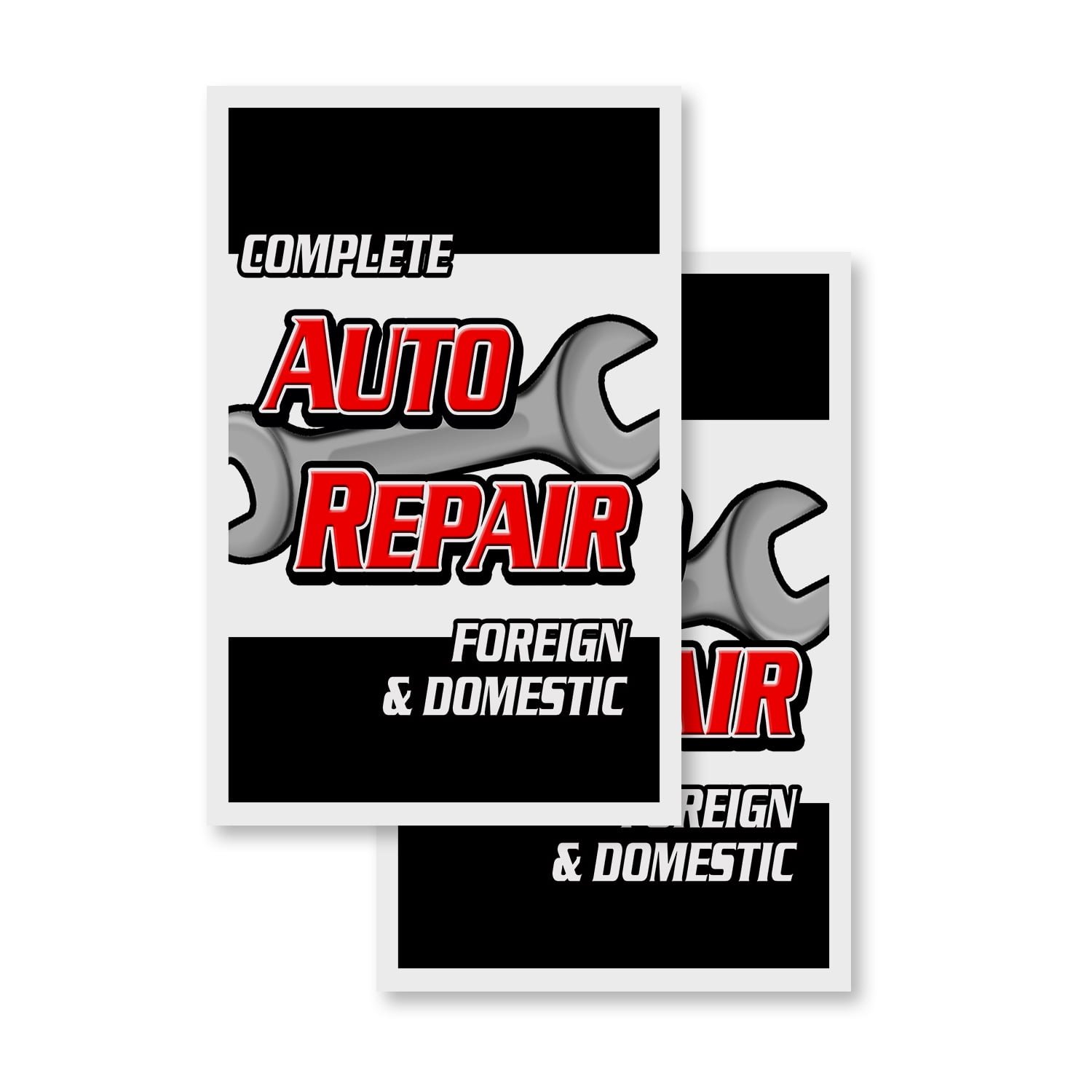 Complete Auto Repair Foreign & Domestic (2-PACK) 24" x 36" Vinyl Decals ...