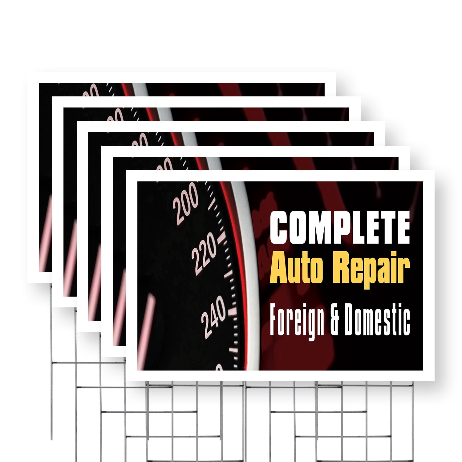 Complete Auto Repair Foreign & Domestic Yard Sign 5 Pack of 24 Inch x ...