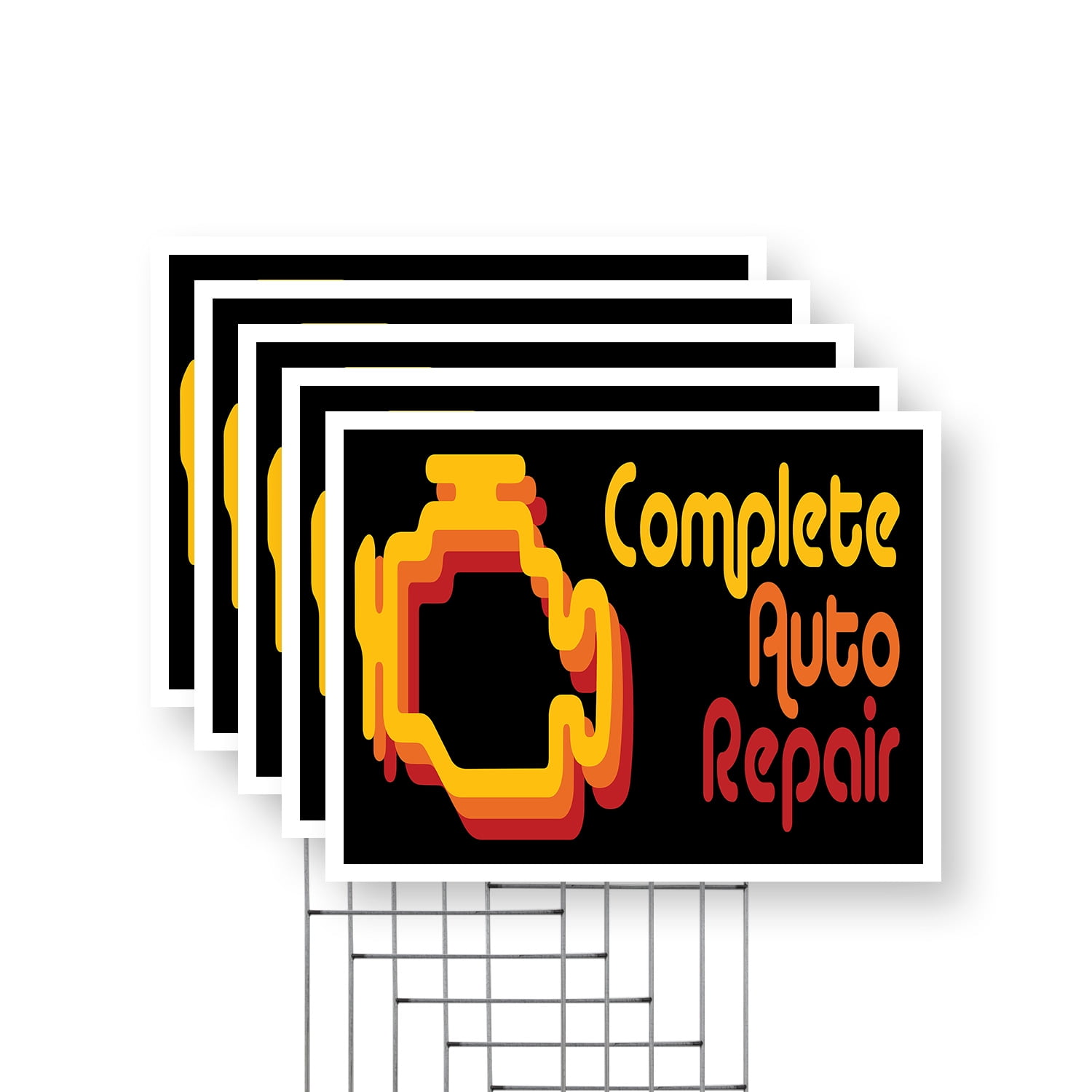 Complete Auto Repair Yard Sign 5 Pack of 18 Inch x 24 Inch Double Sided ...