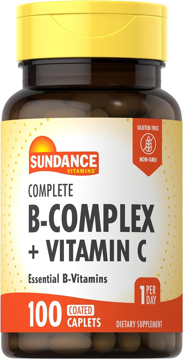 Complete B-Complex With Vitamin C | 100 Caplets | For Men and Women ...
