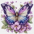 Complete Butterfly Flower Cross Stitched Supplies Kit, 35cm×35cm Fabric ...