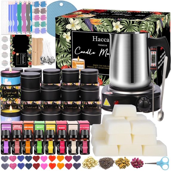 Complete Candle Making Kit With Wax Melter, Candle Making Supplies, DIY ...