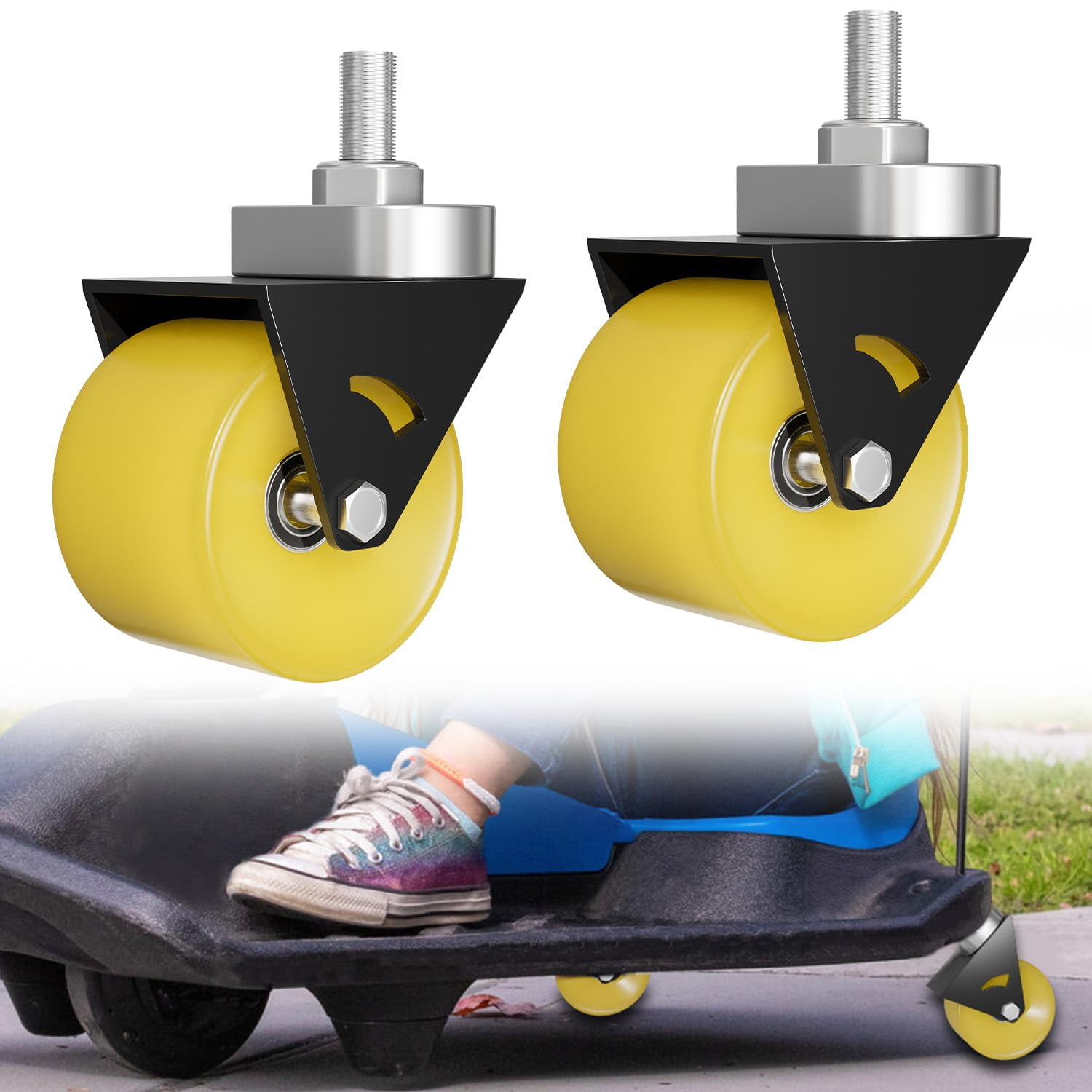 Complete Caster Wheels Assembly Fit for Razor Crazy Cart XL DLX,2 Pack ...