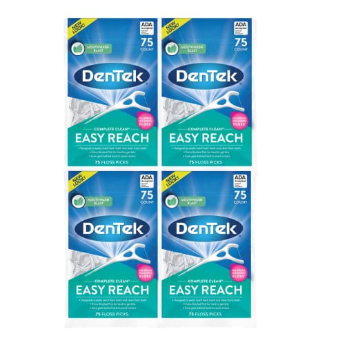 DenTek Complete Clean, Fresh Mint, Easy Reach Angled Floss Picks, No ...