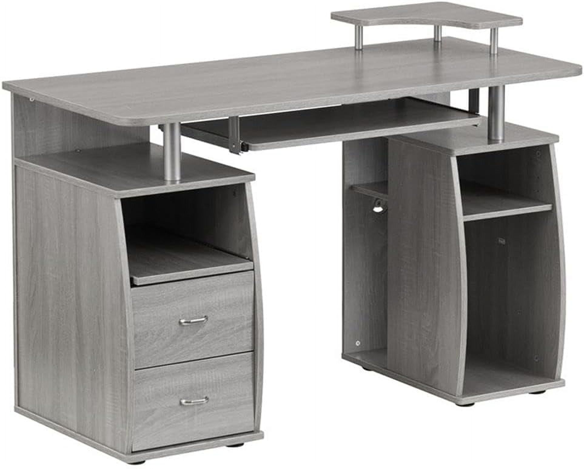 Complete Computer Workstation Desk with Storage, Grey - Walmart.com