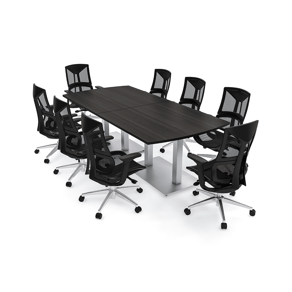 Complete Conference Room Set 6 Person Arc Rectangle Table 6 Chairs ...