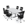 Complete Conference Room Set 6 Person Arc Rectangle Table 6 Chairs ...