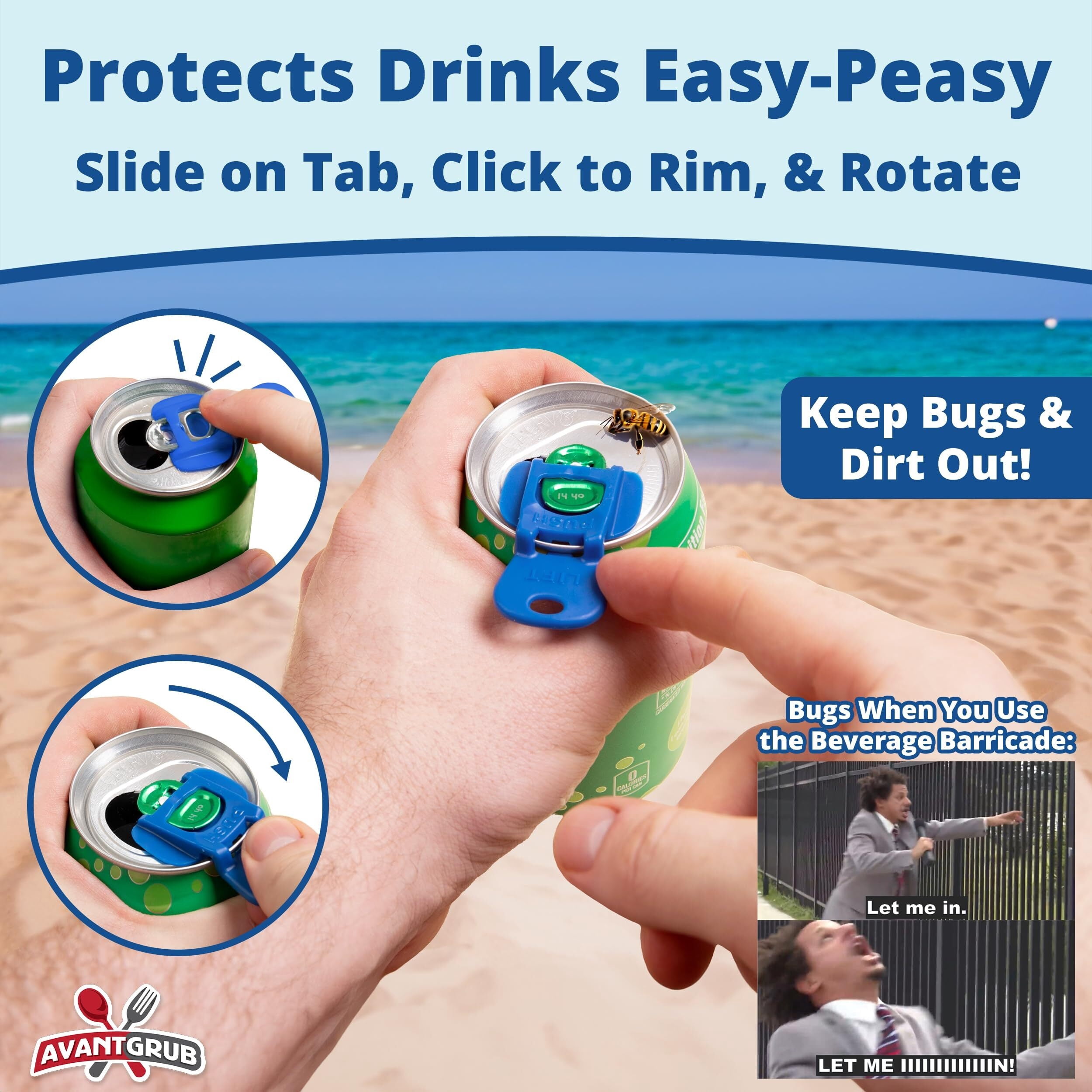 Complete Cover Easy Tab Opener New and Improved 6PK Beverage Barricade ...