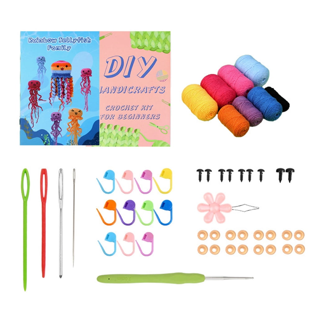 Complete Crochet Kits, DIY Crochet Jellyfish Kits with Yarn, Crochet ...
