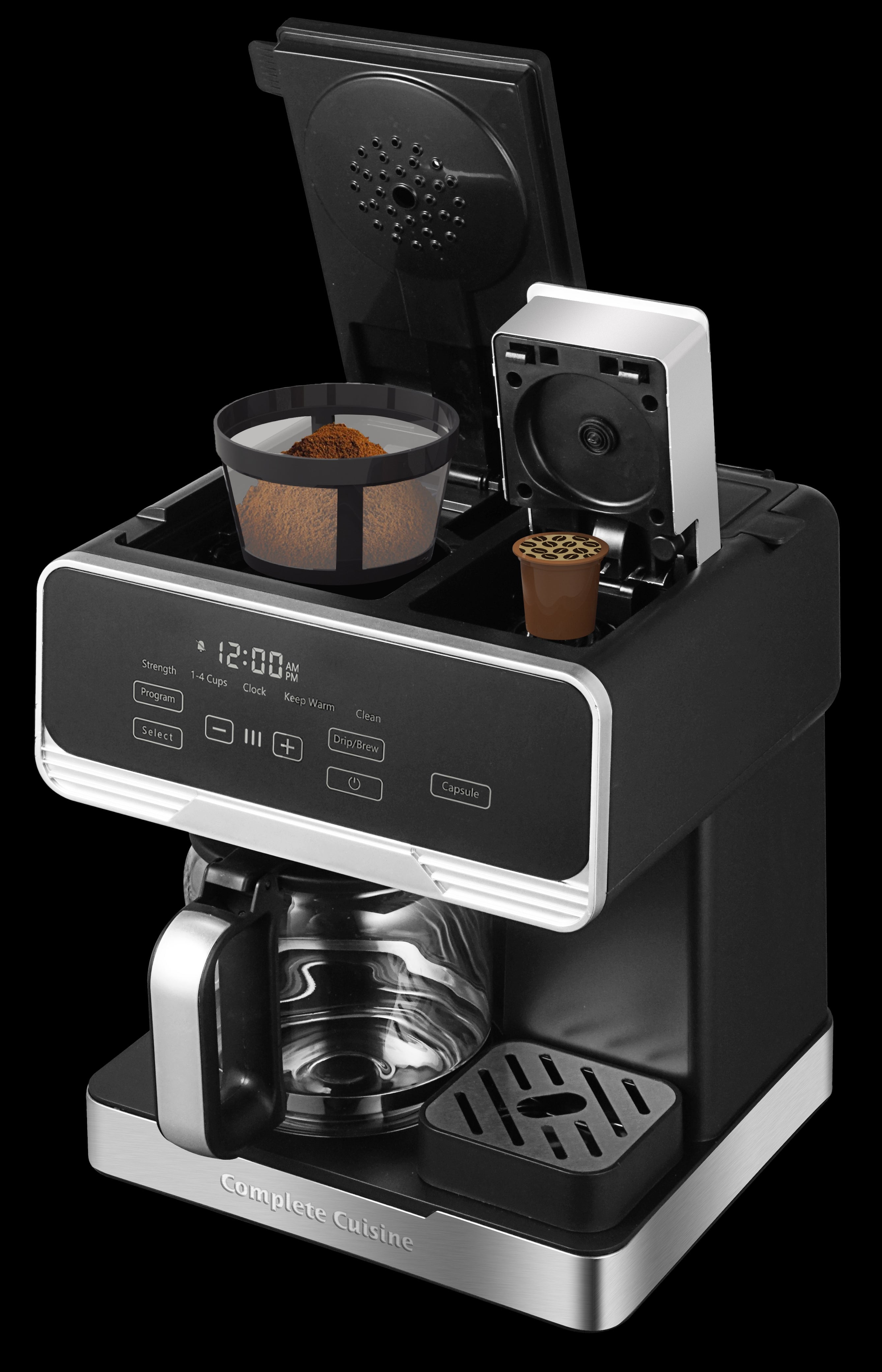Complete Cuisine 2-in-1 Programmable 12 Cup Coffee Maker, Pod & Ground ...