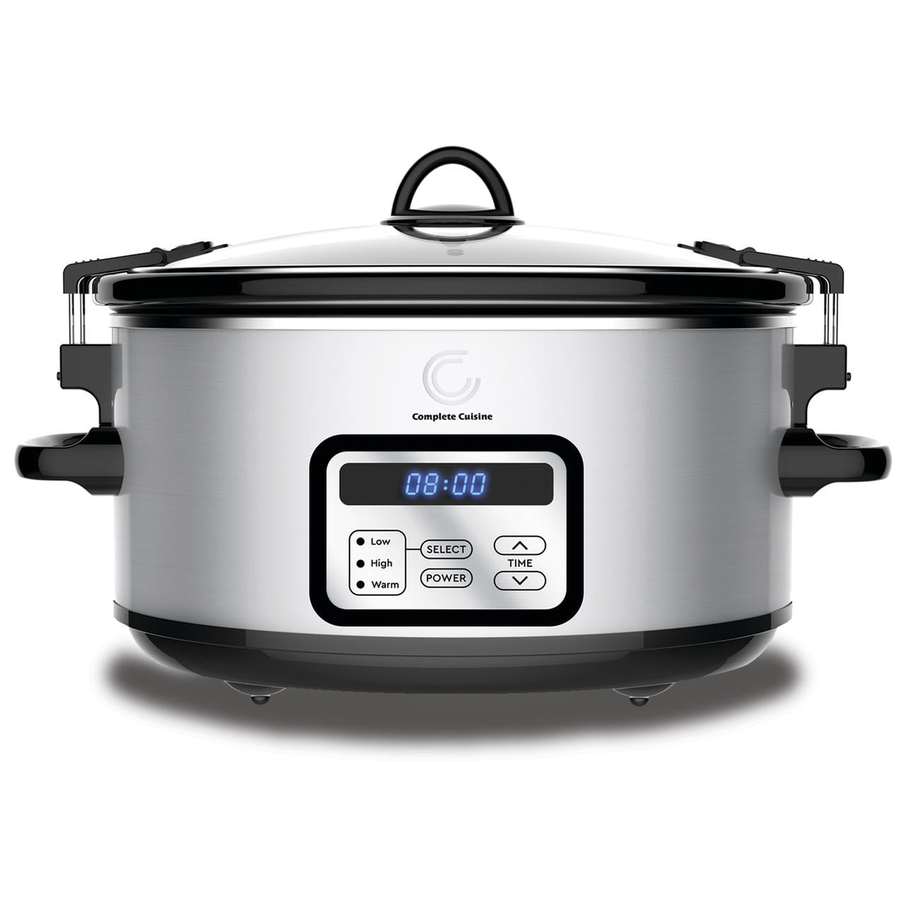 Complete Cuisine 6.0 Quart Digital Electric Slow Cooker, Programmable ...
