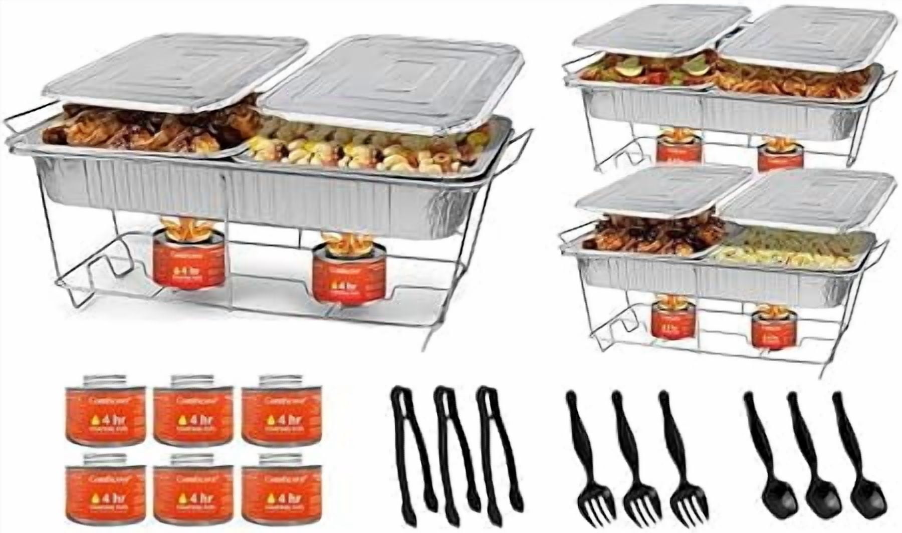 Complete Disposable Chafing Dish Set, 33 Piece Catering Kit with Wire ...
